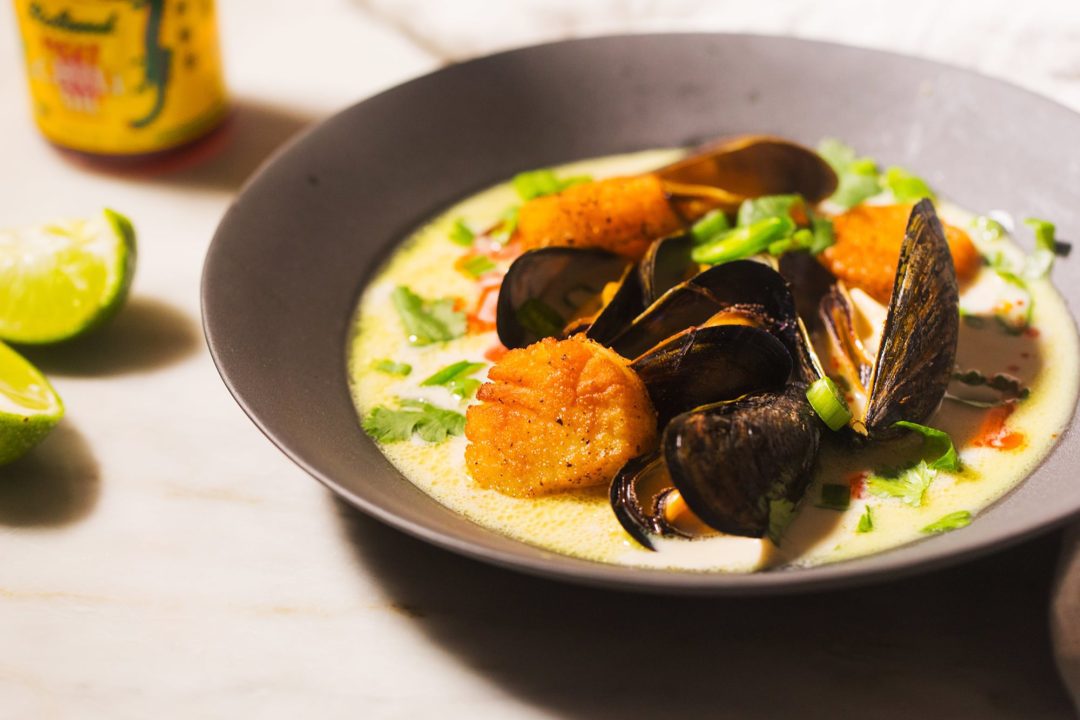 Thai-Inspired Mussels and Scallops in a Creamy Coconut Broth | Tried ...