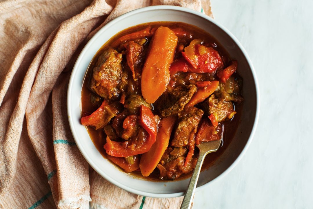 Spicy Beef and Vegetable Stew with Roasted Red Peppers | Tried and True ...