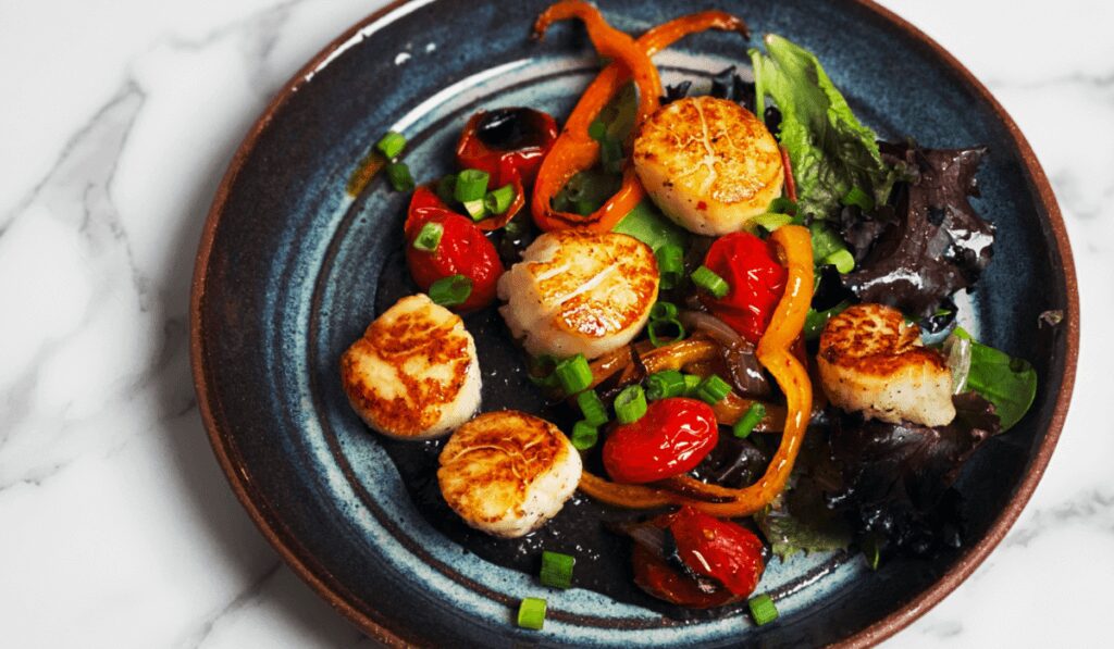 Scallops and Charred Vegetables with Huitlacoche | Tried and True Recipes