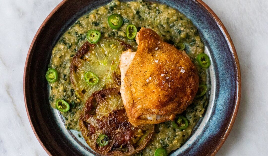 Chicken with Charred Green Tomatoes | Tried and True Recipes