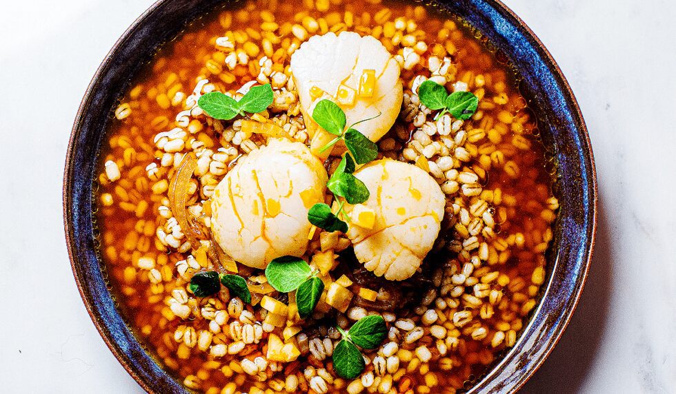 Poached Scallops in Spicy Dashi Broth | Tried and True Recipes