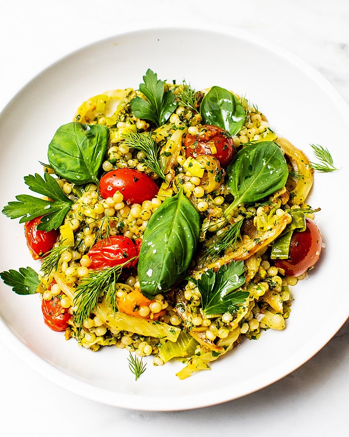 Pearl Couscous with Pistachio Pesto | Tried and True Recipes
