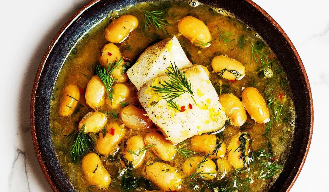 Poached Fish with Great Northern Beans | Tried and True Recipes