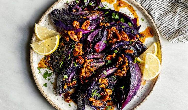 Charred Cabbage with Maple Pecans | Tried and True Recipes