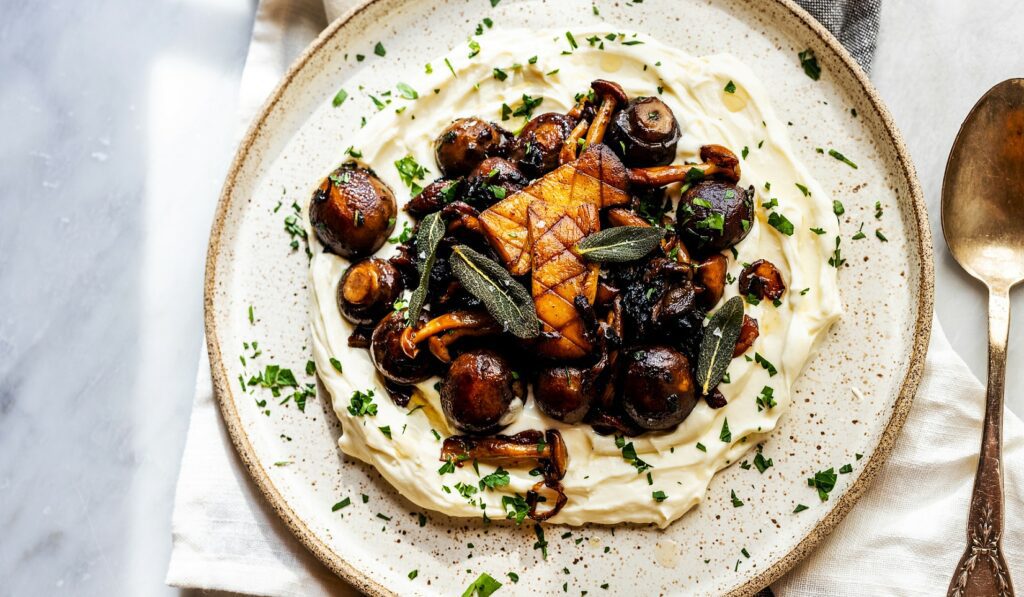 Sage-Vermouth Mushrooms with Whipped Ricotta | Tried and True Recipes